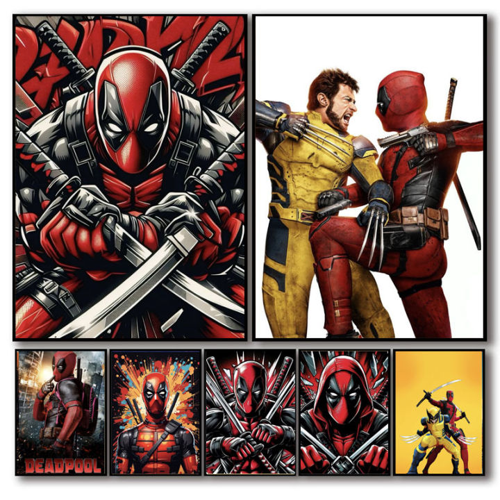A4 Sized Poster Deadpool vs Wolverine Wall Posters PVC Framed Wall Decors | Daraz.lk