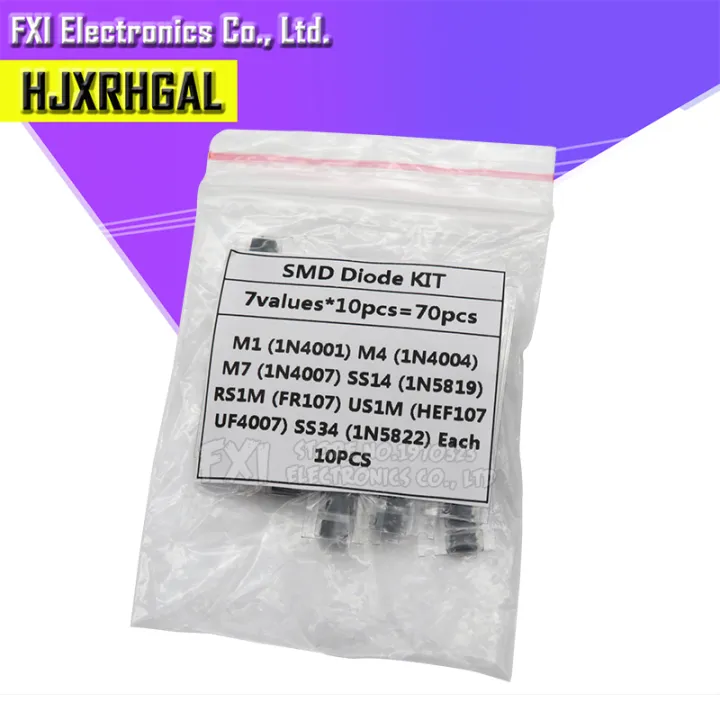 7 kinds*10pcs=70pcs/lot SMD diode package / M1 (1N4001) / M4 (1N4004 ...