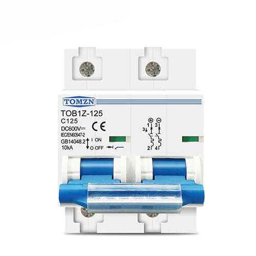 Trip switch 2 Pole 125A DC Circuit Breaker Non-Polarized DC MCB Battery ...