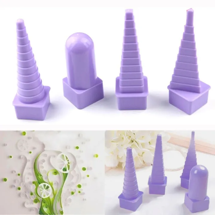 4pcs/set Plastic Quilling Quilled Art Tool Paper Craft Tower Bobbin ...