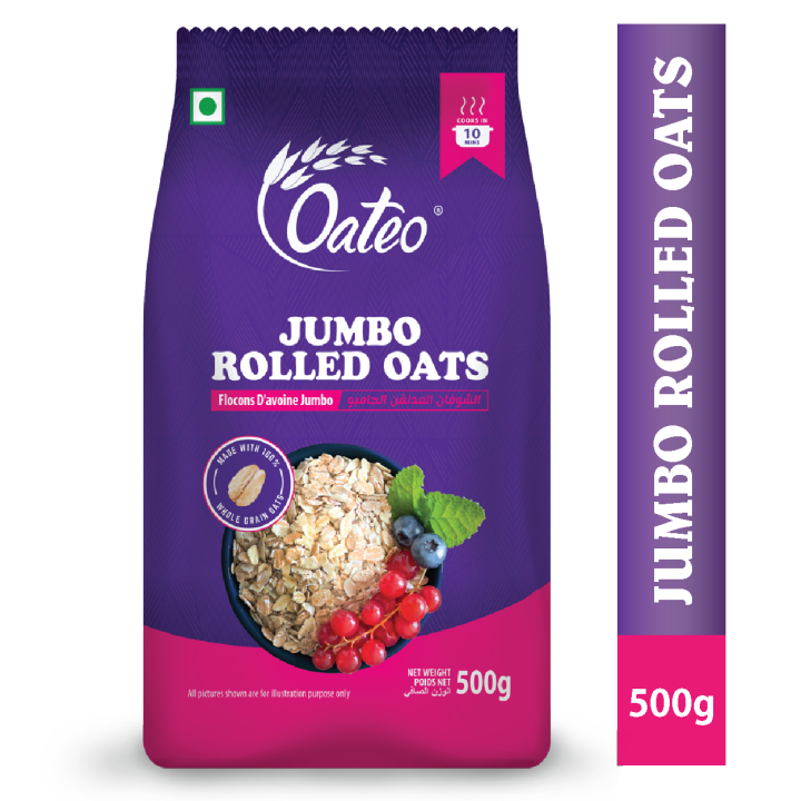 Oateo Rolled Oats – 500g – 100% Wholegrain – High Fiber & Protein ...