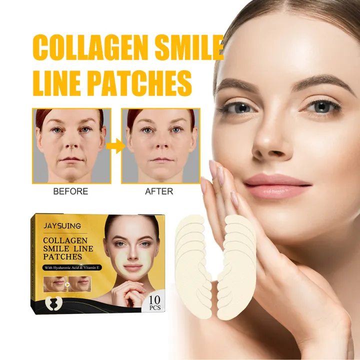 10pcs Frown Line Removal Gel Patch Nasolabial Folds Collagen Wrinkle ...