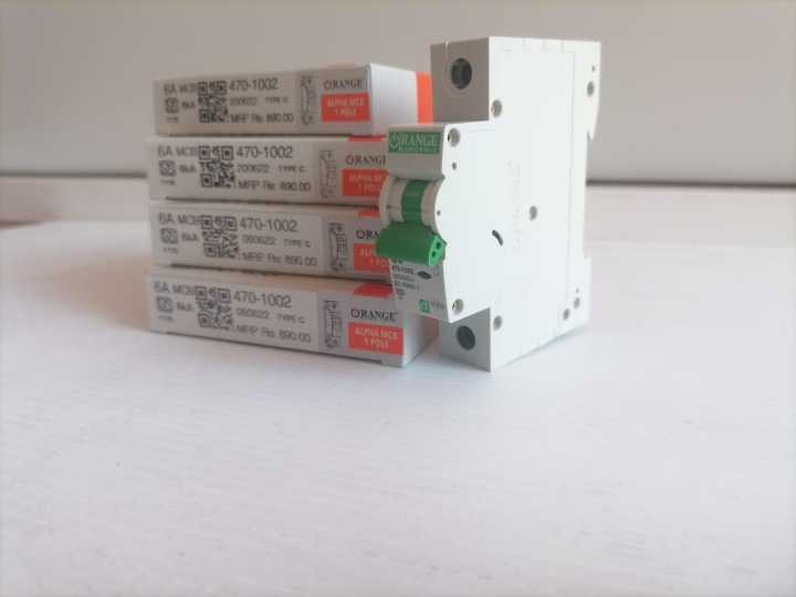 Trip switch Orange Alpha 6A C type MCB | Daraz.lk