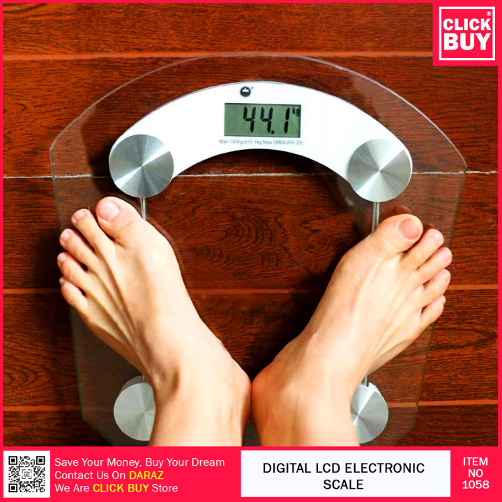 Digital Electronic Tempered Glass Scales 180 KG Smart Gym Bathroom LCD ...
