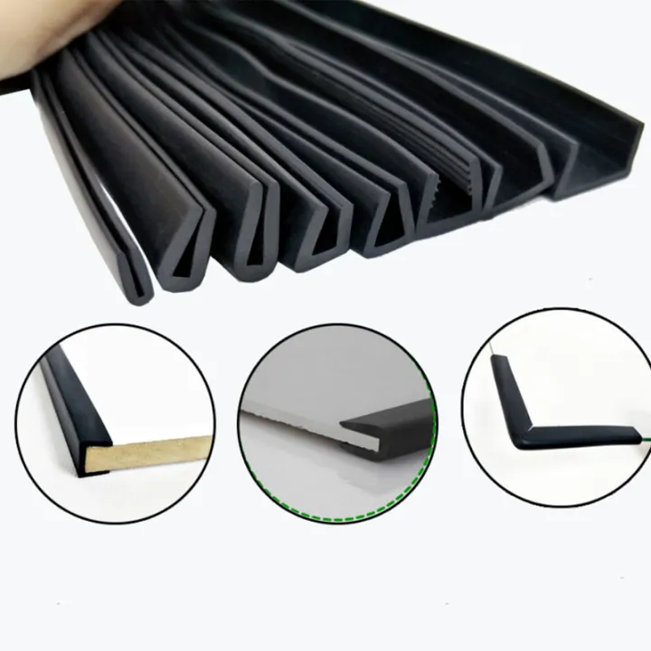 1/2/3/4/5m Black Rubber Edging Sealing Strip U-Shaped Section Seal Edge ...
