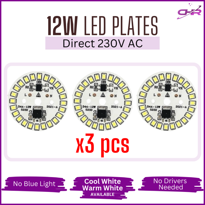 230v AC LED Plate 12W 3pcs lot LED Bulb Replacement 2835 SMD LED Beads ...