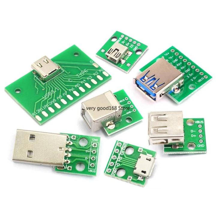 NEW 2/5PCS USB Male Connector /MINI MICRO USB to DIP Adapter Board 2 ...