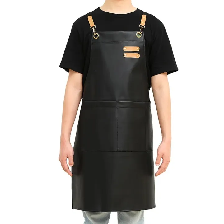 Thick Waterproof Apron Comfortable PU Rubber Apron with Adjustable X ...