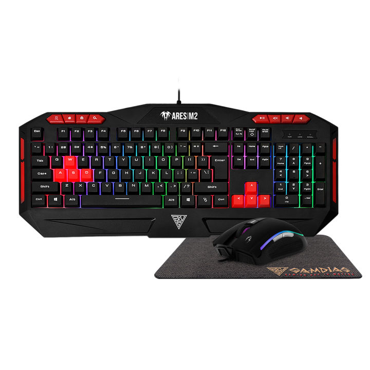 Gamdias Ares M2 Keyboard + ZeusE2 Mouse + Mouse mat 3 in 1 Gaming Combo ...