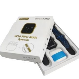 W26 pro max smart watch with Airpod TWS dual strap 2023 model calls enabled supports android ...