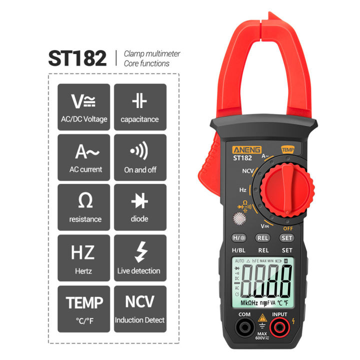 ANENG ST182 pro 4000 Counts Digital AC Current Clamp Meter 400A Range ...