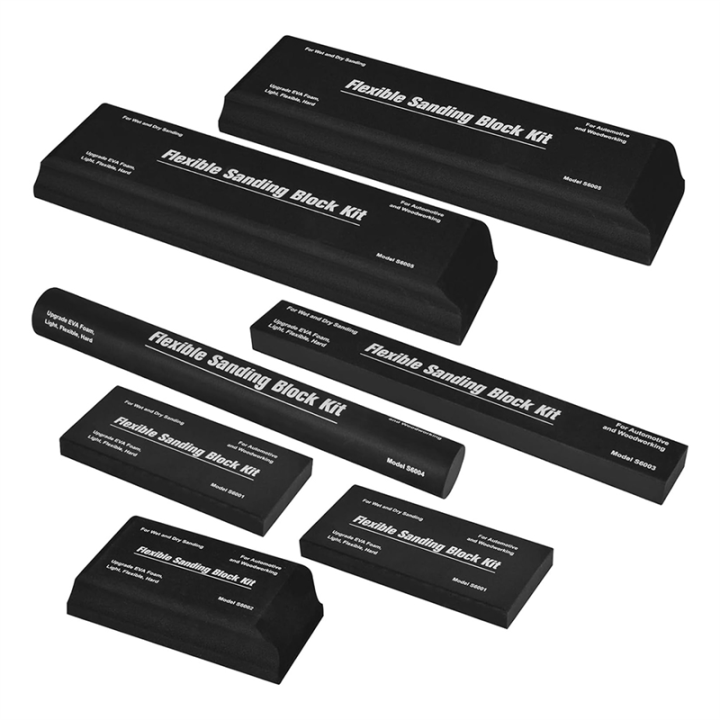 Sanding Block Kit 7 PC Automotive Sanding Blocks Flexible EVA Foam Wet ...