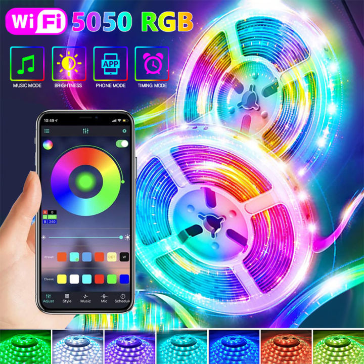 USB 5050 LED Strip Lights Music Sync Color Changing LED Light Strips ...