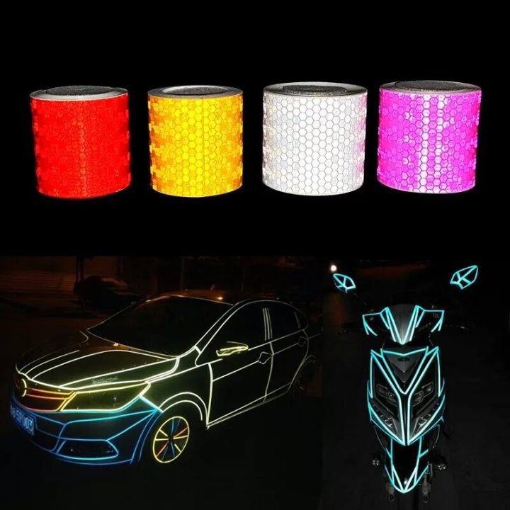 5cm*3m Car Reflective Sticker Solid PVC Adhesive Reflective Tape High ...