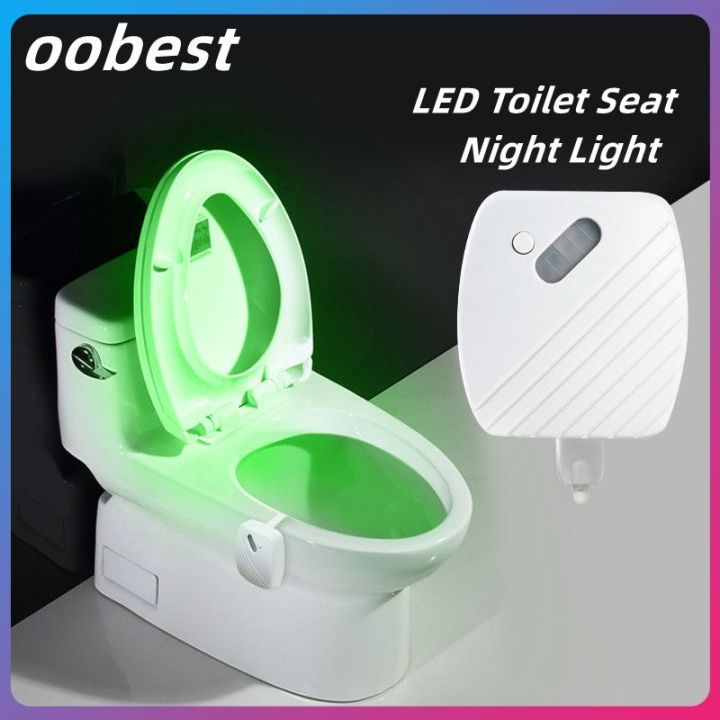 LED Toilet Seat Night Light Motion Sensor WC Light Washroom Toilet ...