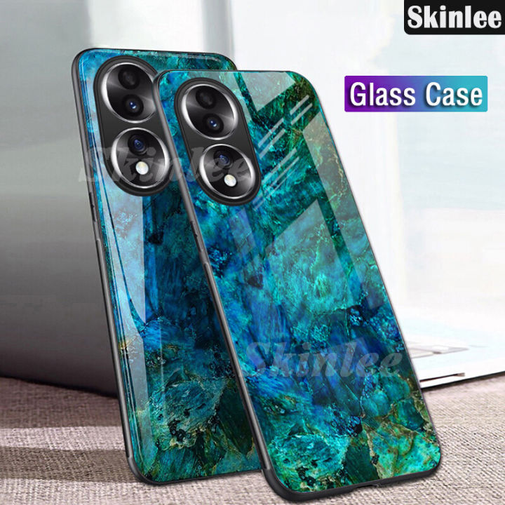 Phone case For Honor X7B Back cover Fashion Marble Hard Tempered Glass ...
