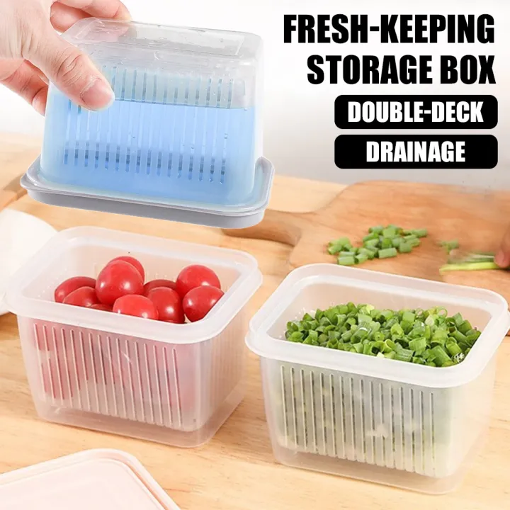 1/3Pcs Multifunction Drain Crisper Fruit And Vegetable Storage Box ...