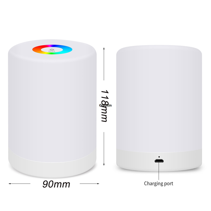 Hot LED Touch Control Night Dimmer Lamp Smart Bedside Lamp Dimmable RGB ...