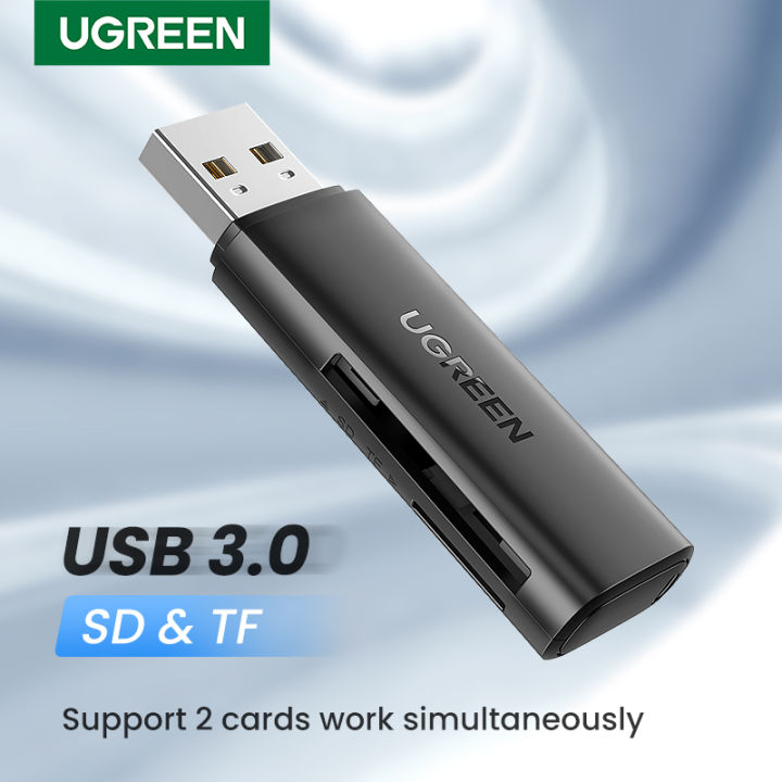 UGREEN SD Card Reader Portable USB 3.0 USB 2.0 Dual Slot Flash Memory Card Adapter Hub for TF SD ...