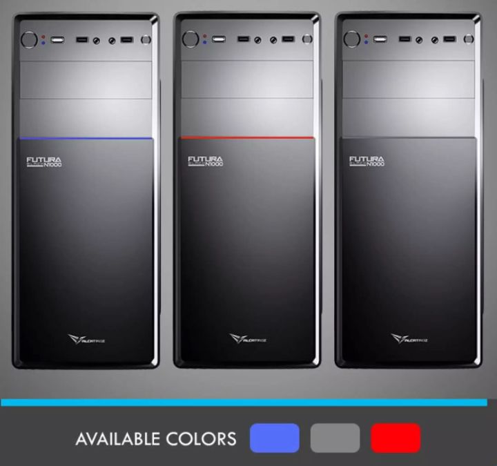 Alcatroz Atx Pc Case Futura Black N1000 With Power Supply | Daraz.lk