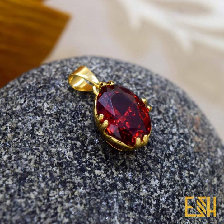 Cubic zirconia Oval colors stone eye catching rare chain pendant | Daraz.lk