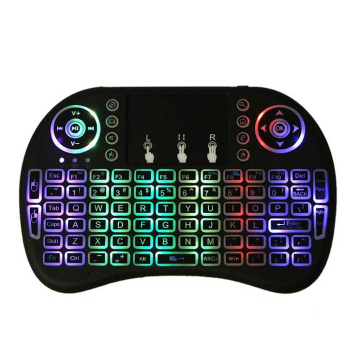 Wireless Keybord Mini Rechargeable With RGB BackLight With Touch Pad 2 ...