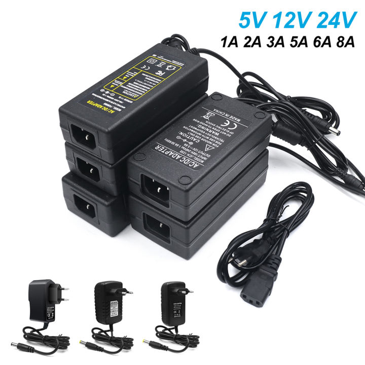 5V 12V 24V LED Power Supply Adapter 2A 3A 5A 8A 10A 1A EU AU UK Plug ...