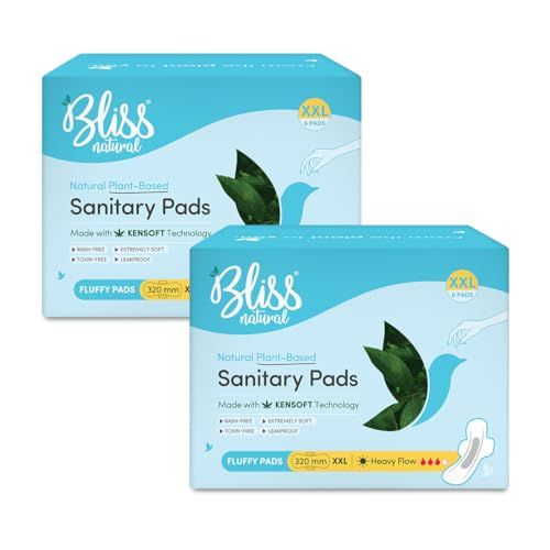 Bliss Natural Organic Sanitary Pads For Women | Size-XXL For Heavy Flow ...