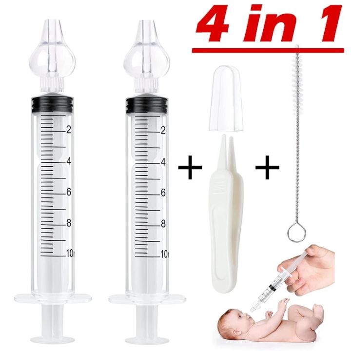 4 in 1 Needle Tube Nasal Aspirator for Baby Care Nose Clean 10ML Baby ...