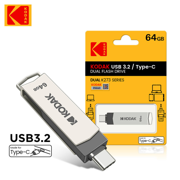 Kodak USB 3.2 Type C OTG Dual Flash Drive K273 128GB USB3.0 Mini ...