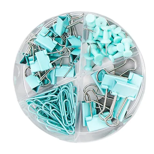 Clips Supplies Set 72Pcs With Push Setswith Box School Metal Paper ...