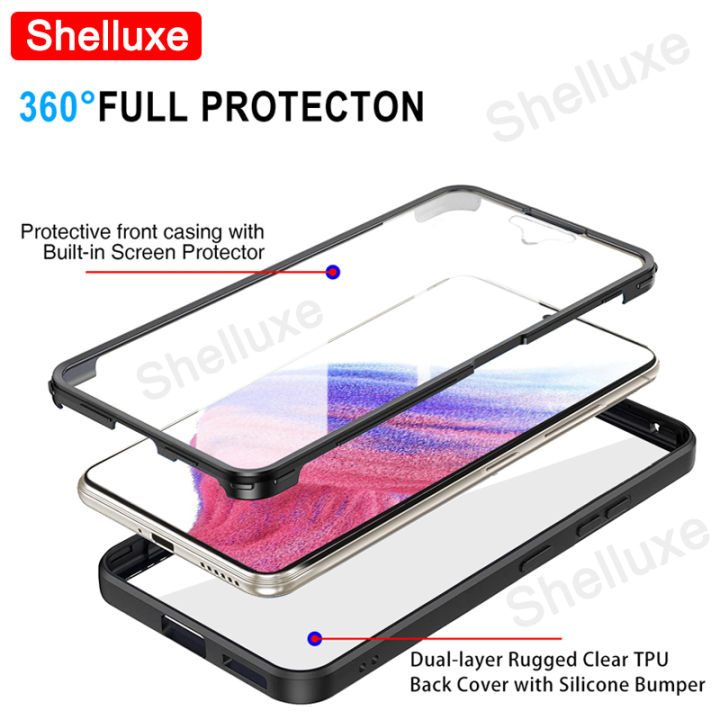 360 Full Body Front+Back Clear Case Shelluxe For Samsung A56 A36 A26 A06 A16 4G 5G Silicone ...