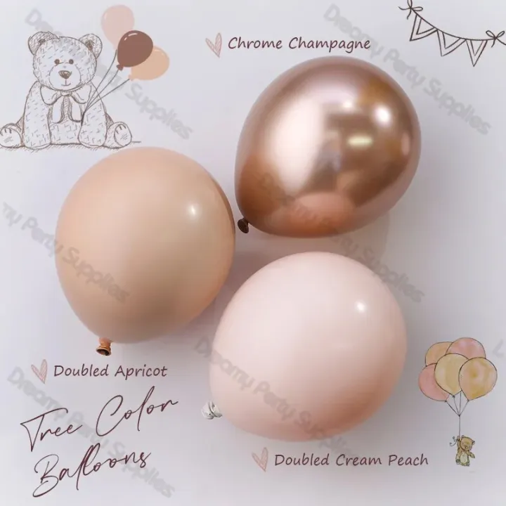 Cream Peach Apricot Balloons Set Balloon Gender Reveal Wedding Bride To ...