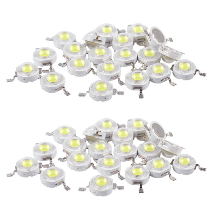 NAMUNY 40 Pcs High Power 2 Pin 3W White LED Bead Emitters 170-190Lm ...