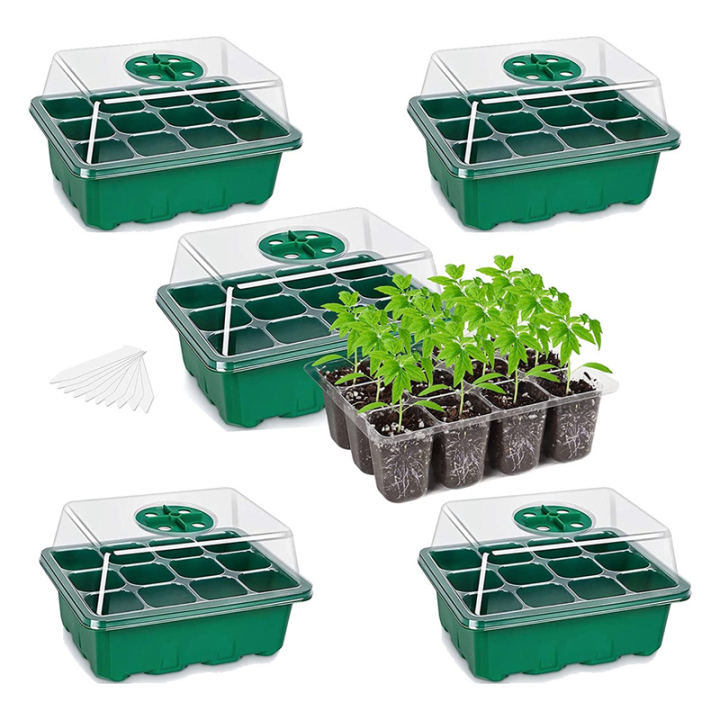 5-PCS Seed Tray Seedling Starter Kits, Plant Starter Kit with Humidity ...