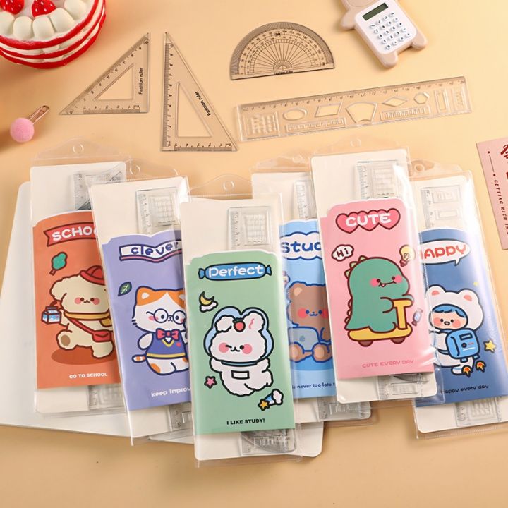 4Pcs/set Ruler Set Straight Triangle Ruler Geometry Maths Drawing ...