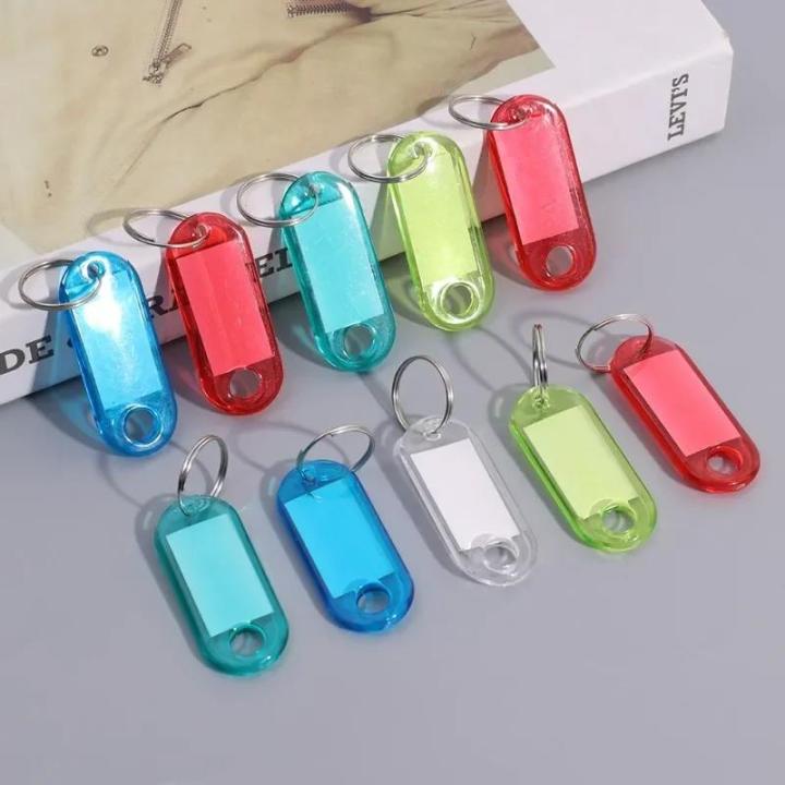 5-20PCS Colorful Plastic Keychain Key Tags Label Numbered Name Baggage ...