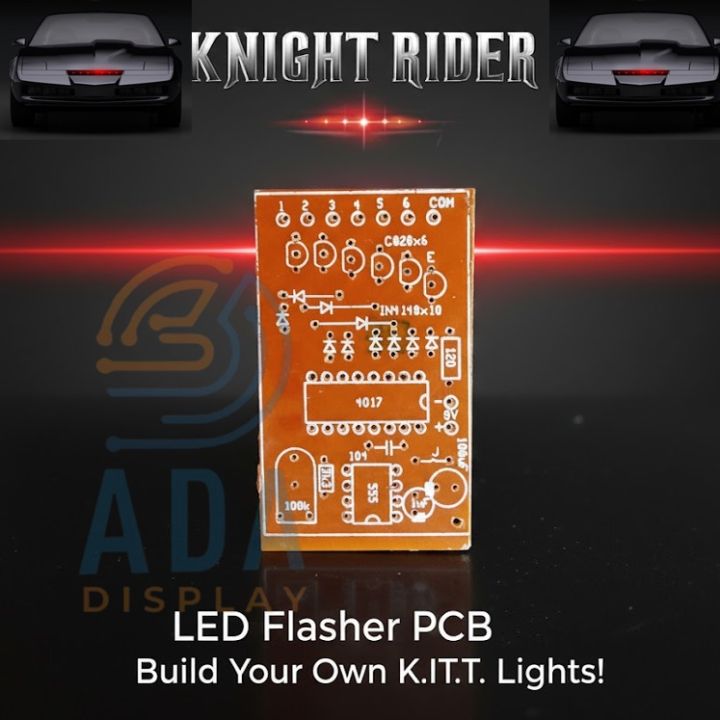 LED Knight Rider Flasher PCB - DIY Electronic PCB (555 & 4017 IC ...
