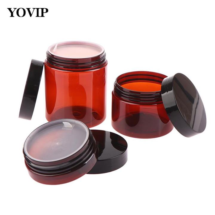 1Pcs 30-250ml Empty Makeup Jar Pot Amber Brown Cosmetic Face Cream ...