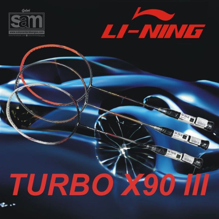 Li-Ning Turbo X90 III, 3rd Generation Badminton Racket with Free Grip ...