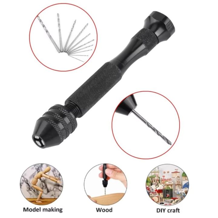 Efficient Tools Set Mini Micro Aluminum Hand Drill Mini Tiny Drilling ...