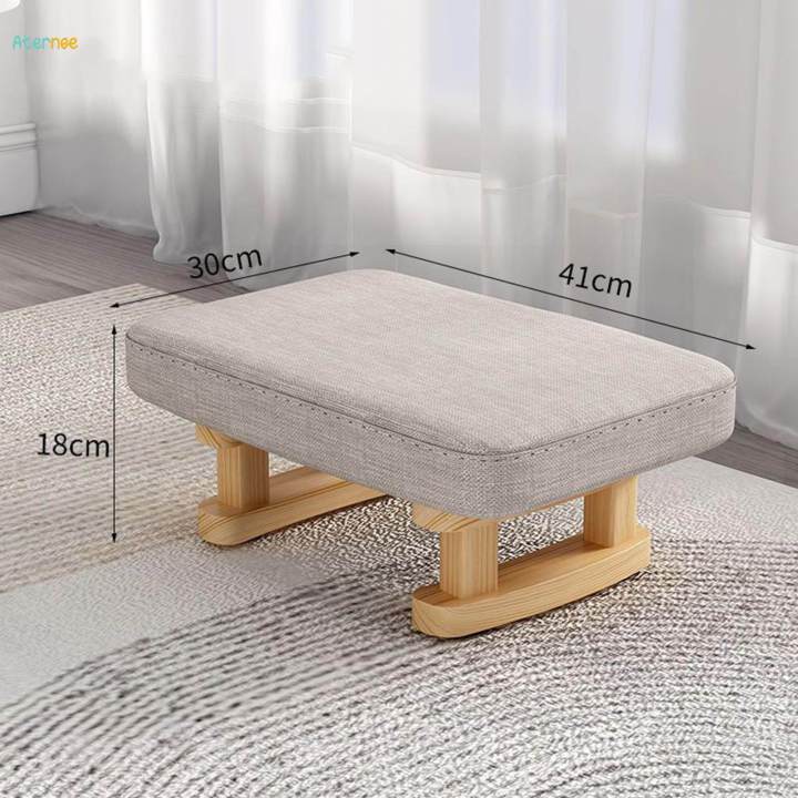 Padded Footstool Foot Rest with Wooden Legs Soft 41x30x18cm/16.14x11 ...