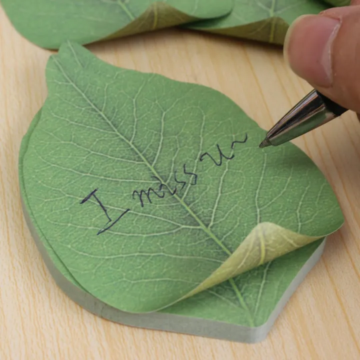 3pcs Cute Green Leaf Sticky Note Memo Sticker Bookmark Desk Office ...