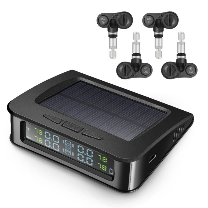 Car Tire Pressure Monitoring System Solar TPMS with 4 Internal Sensors | Daraz.lk