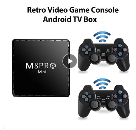10K TV Box M8 Pro Mini Android and Game Dual System with 10000+ Retor ...