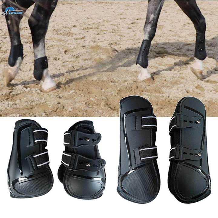 Horse Tendon Fetlock Boots Front Hind Legs Set of 4 Riding Jumping Dressage Equestrian | Daraz.lk