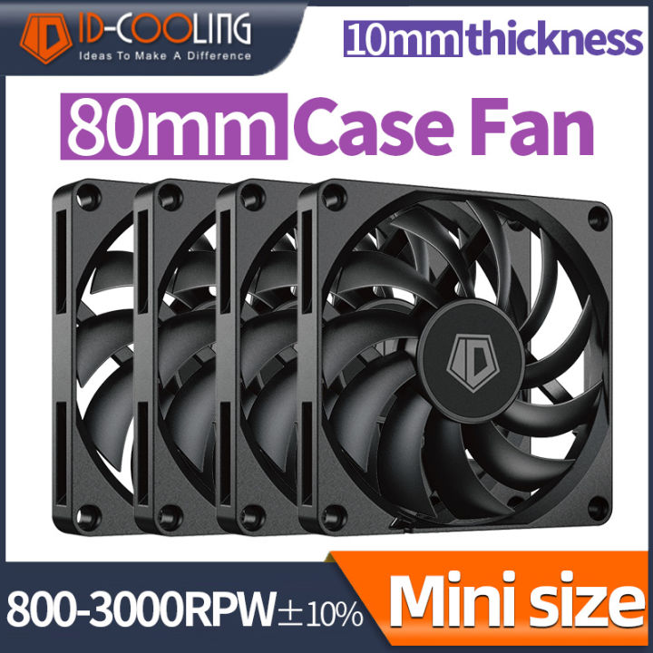 ID-COOLING 80mm PWM 800-3000RPM Mini ITX Black PC Case FAN Ultra-thin ...