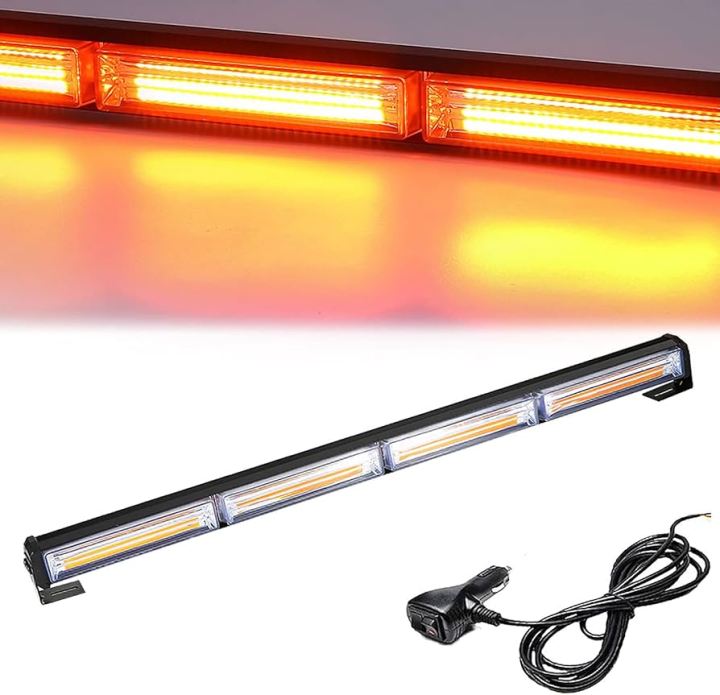 4 Bar 12V 24V Led COB Yellow Traffic Advisor Strobe Light Bar, 24IN COB ...