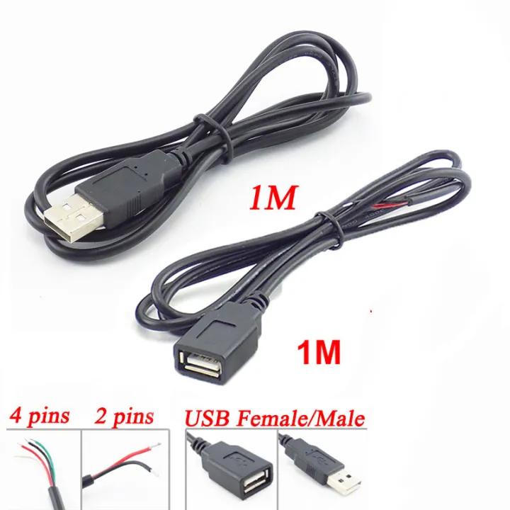 1M USB Cable Connector Male Female Cable 4 Pin Wire Data Extension Cord ...