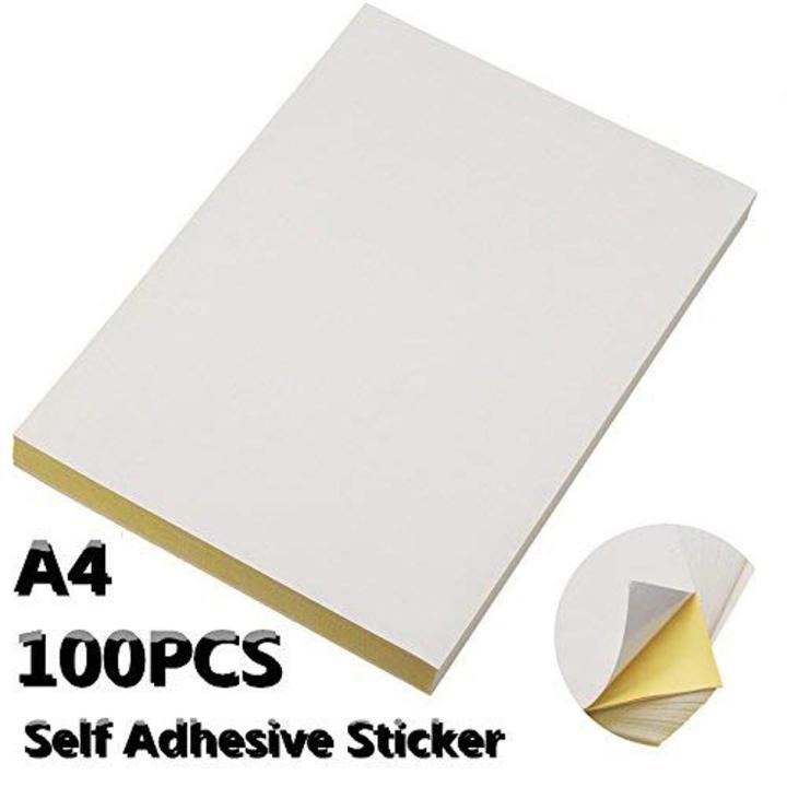 White Matt Sticker Papers 100/50/20 Pieces A4 Size (210 x 297 mm - Matt ...